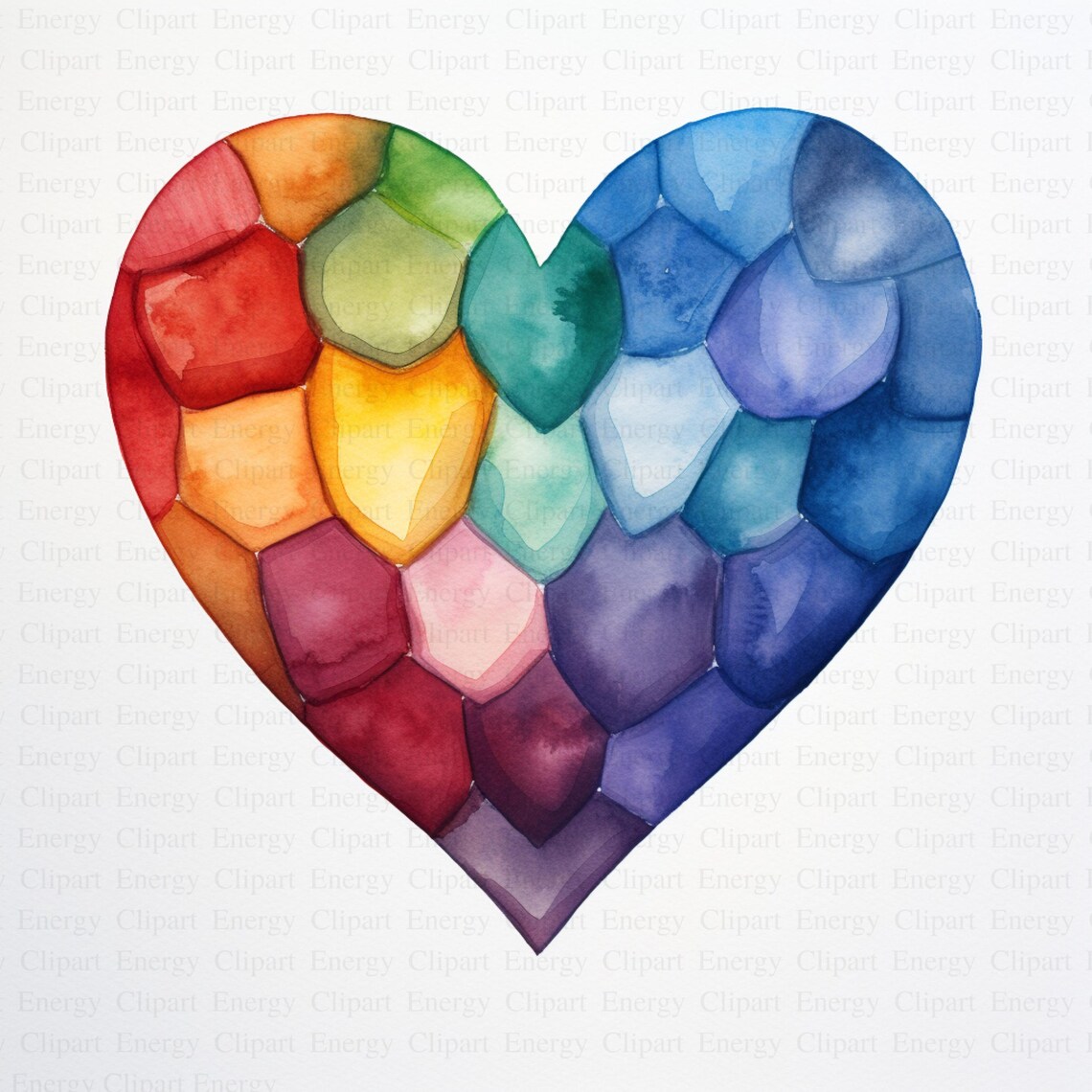 Watercolor Heart Clipart | 5 High Quality Jpg's | Digital Download ...