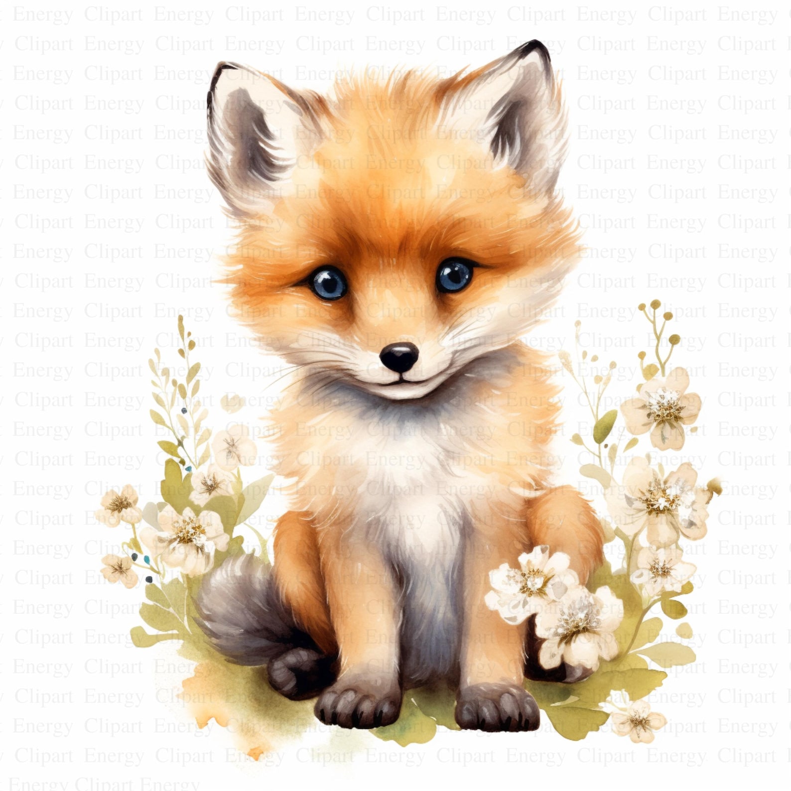 Baby Fox Clipart 5 High Quality Jpg's Digital Download Woodland ...