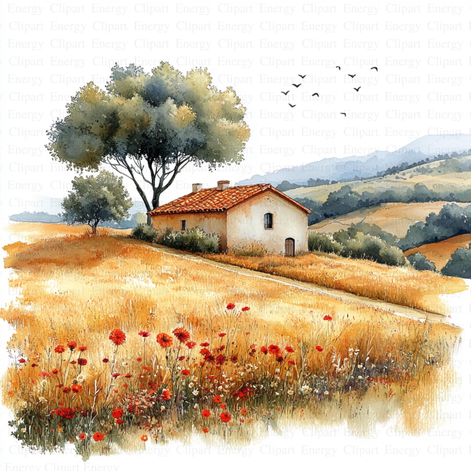 Countryside Clipart | 5 High Quality Jpg's | Digital Download | Rural ...
