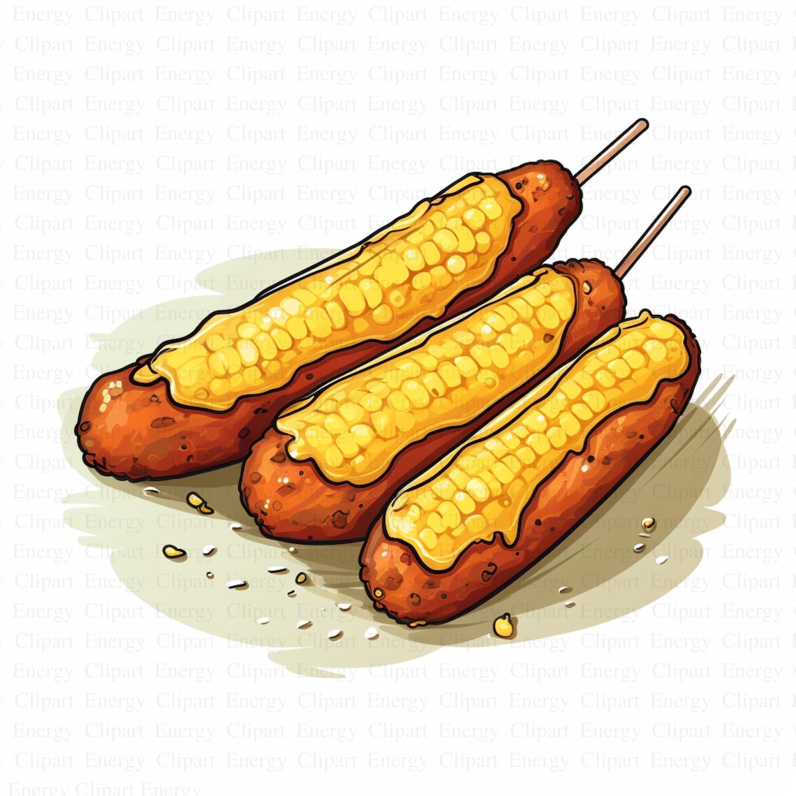 Corn Dog Clipart | 5 High Quality Jpg's | Digital Download | Corn Dog ...