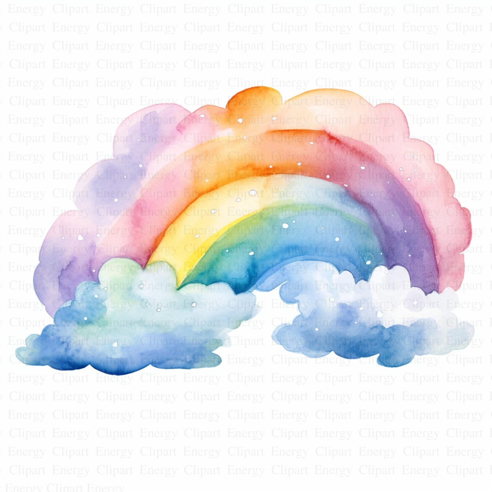 Watercolor Rainbows Clipart | 5 High Quality Jpg's | Digital Download ...