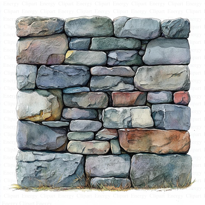 Stone Walls Clipart | 5 High Quality Jpg's | Digital Download | Rustic ...