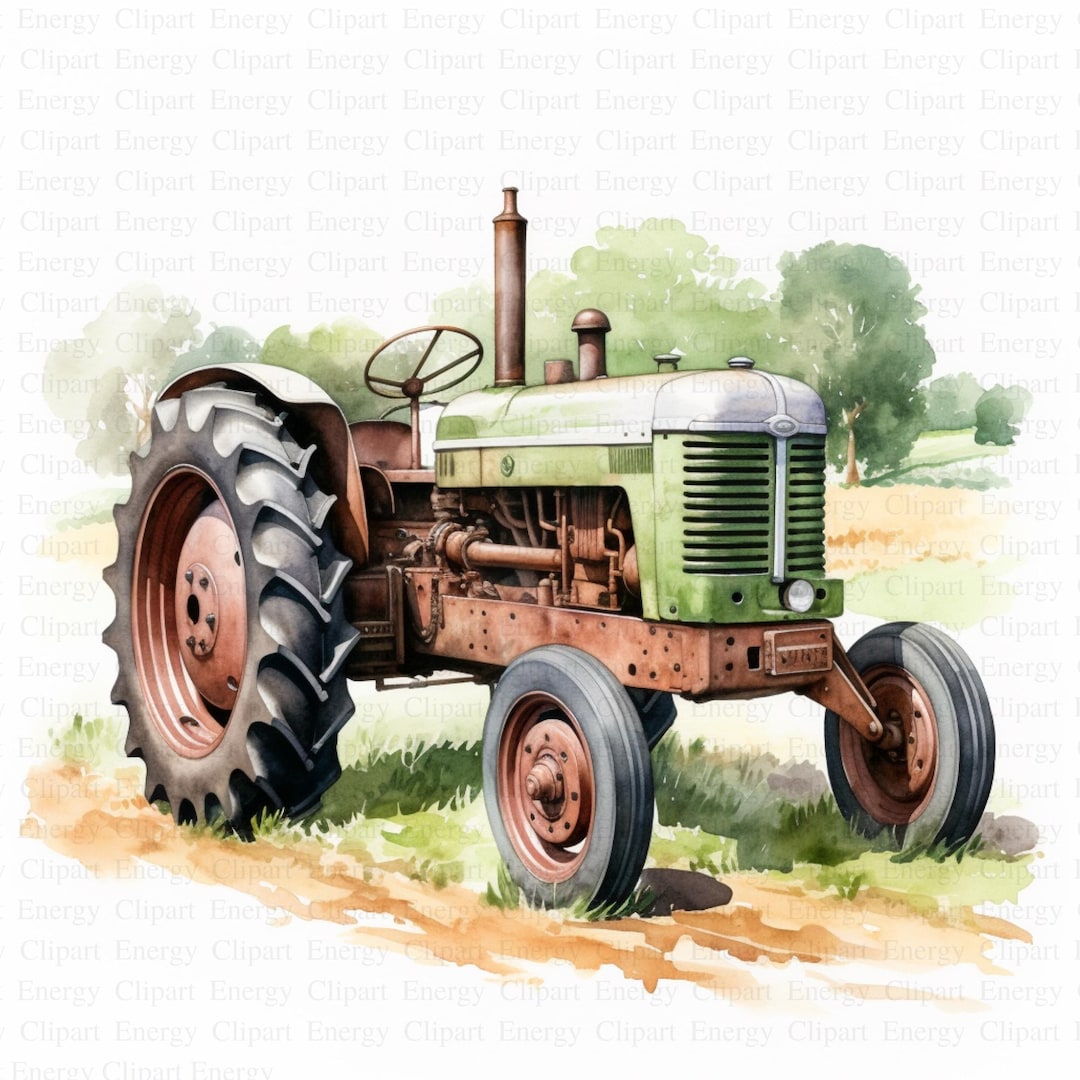 Old Tractor Clipart | 5 High Quality Jpgs | Digital Download | Digital ...