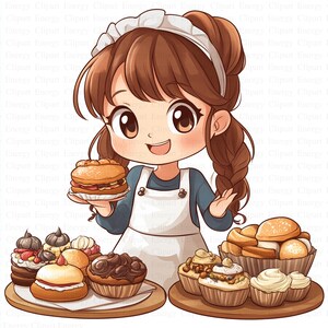 Kawaii Bakery Clipart | 5 High Quality Jpg's | Digital Download | Cute ...