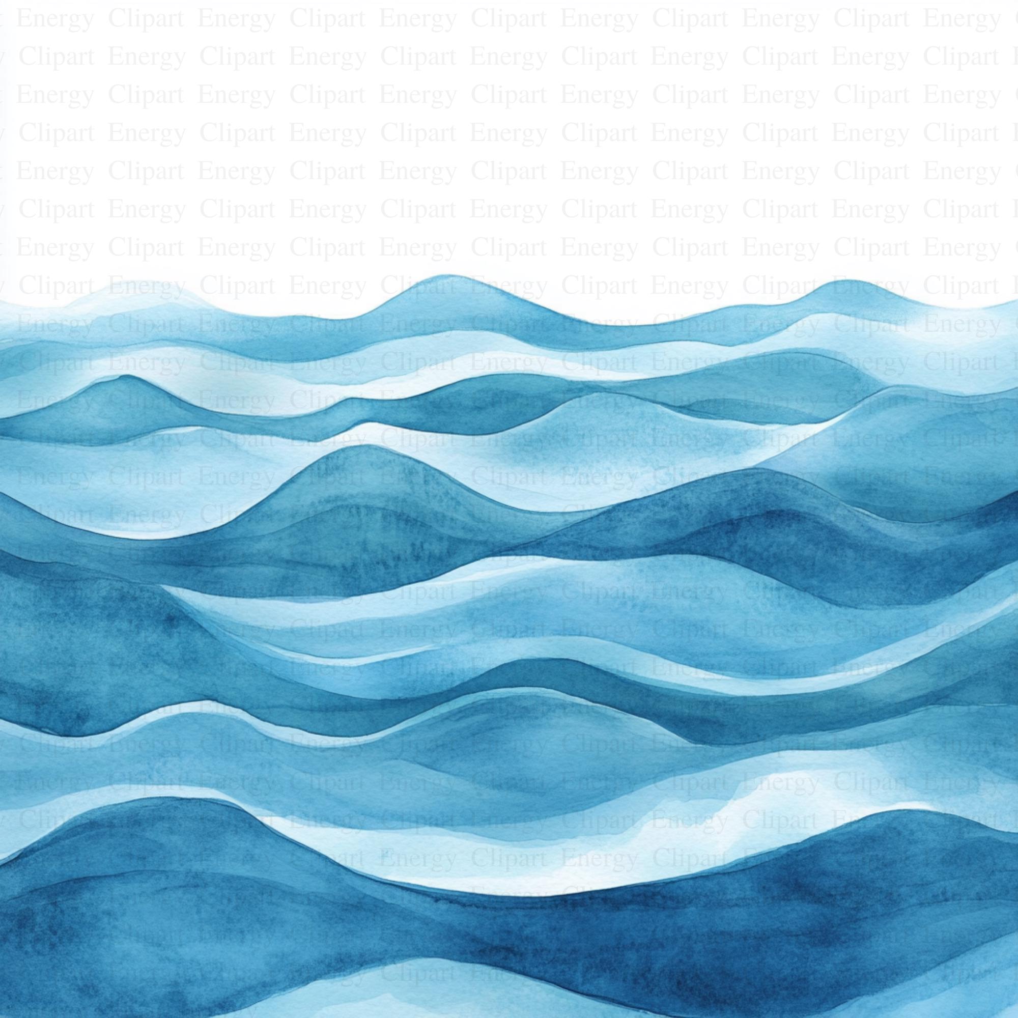 Ocean Waves Clipart | 5 High Quality Jpg's | Digital Download ...