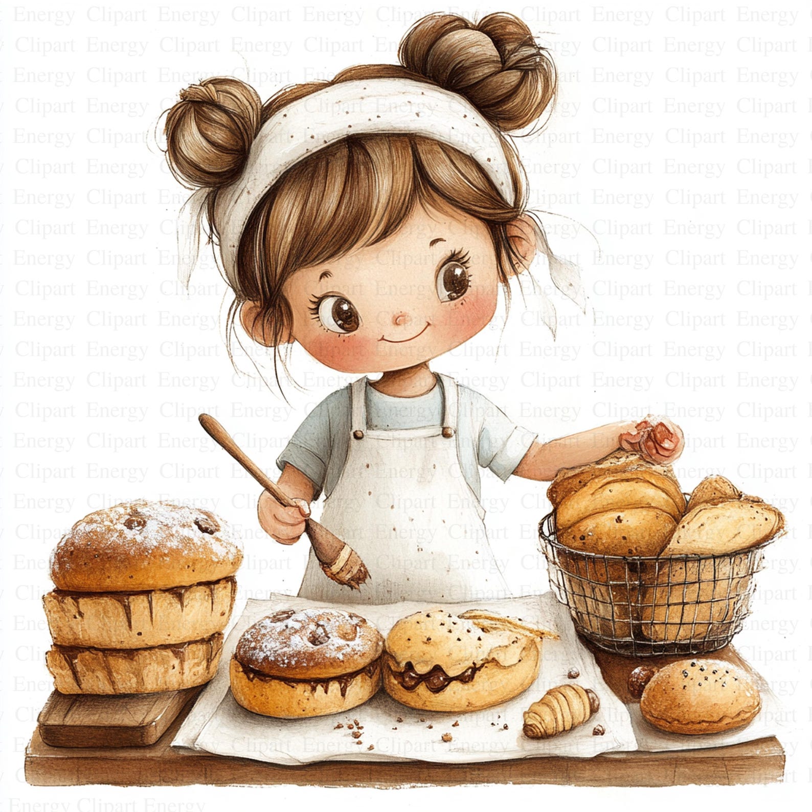 Bakery Girl Clipart | 5 High Quality Jpg's | Digital Download | Cute ...