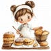 Bakery Girl Clipart | 5 High Quality Jpg's | Digital Download | Cute ...