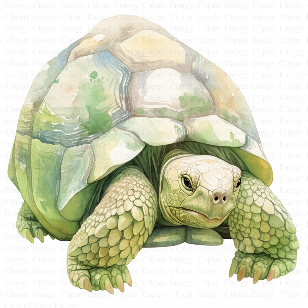 Watercolor Cute Tortoise Clipart | 5 High Quality Jpg's | Digital ...