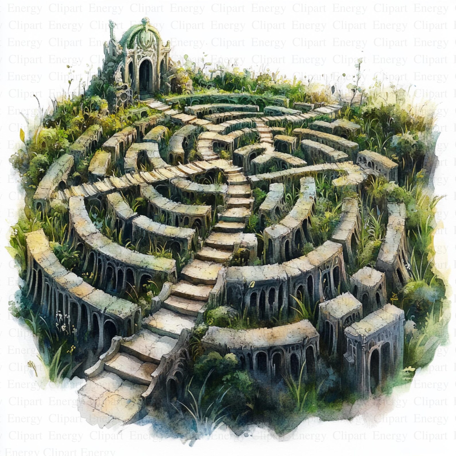 Labyrinth Clipart | 5 High Quality Jpgs | Digital Download | Antique ...