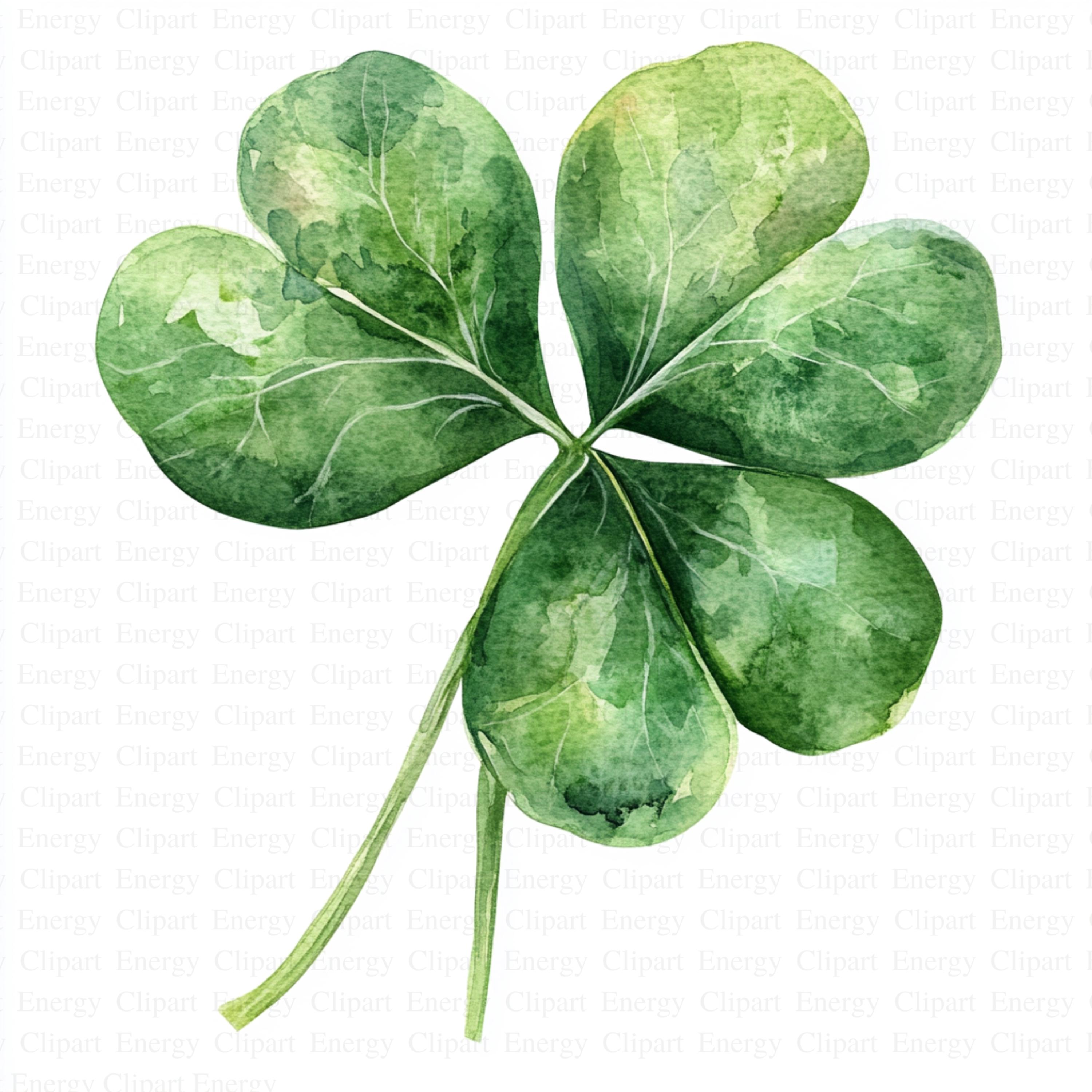 Watercolor Shamrock Clipart | 5 High Quality Jpg's | Digital Download ...