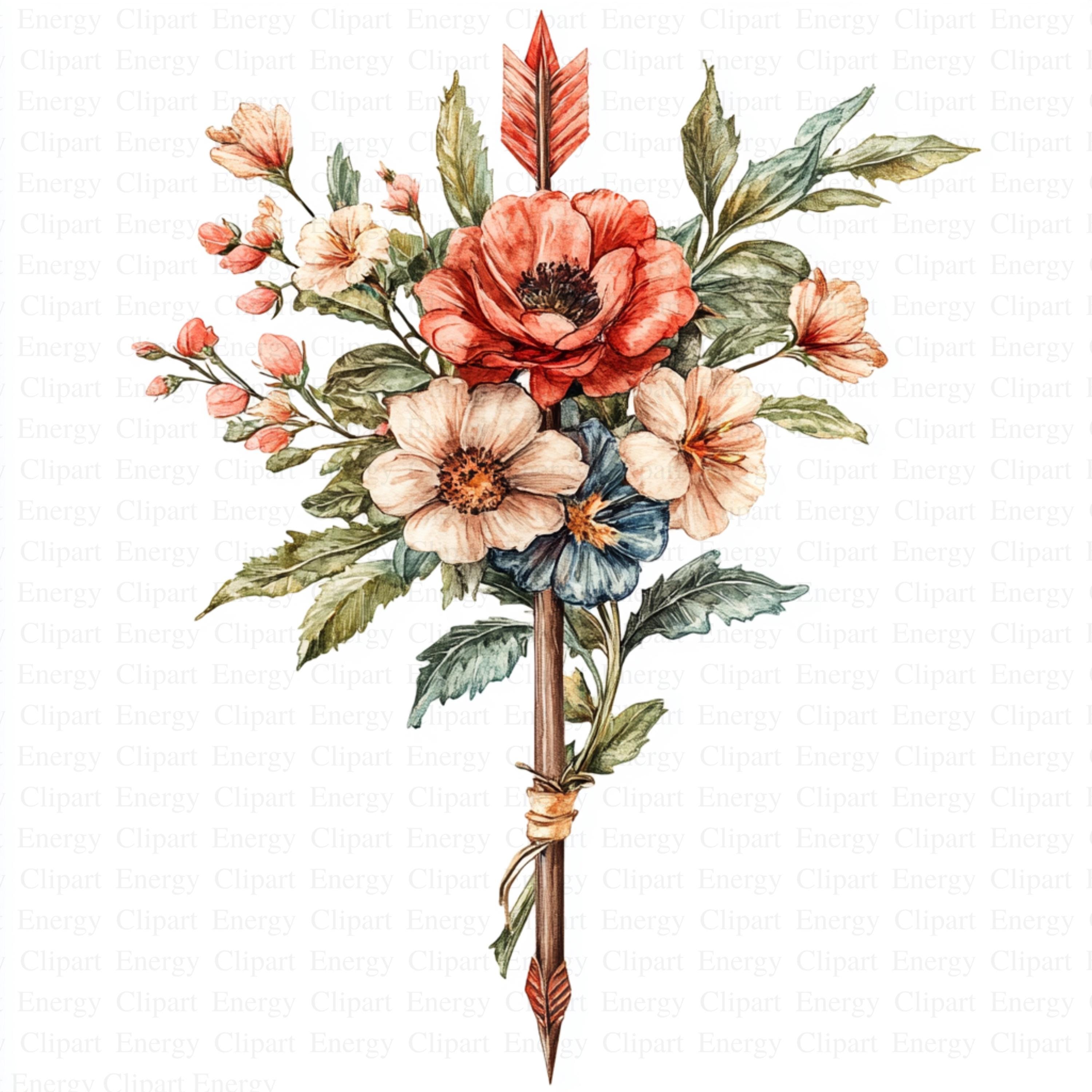 Floral Arrows Clipart 5 High Quality Jpg's Digital Download Decorative ...
