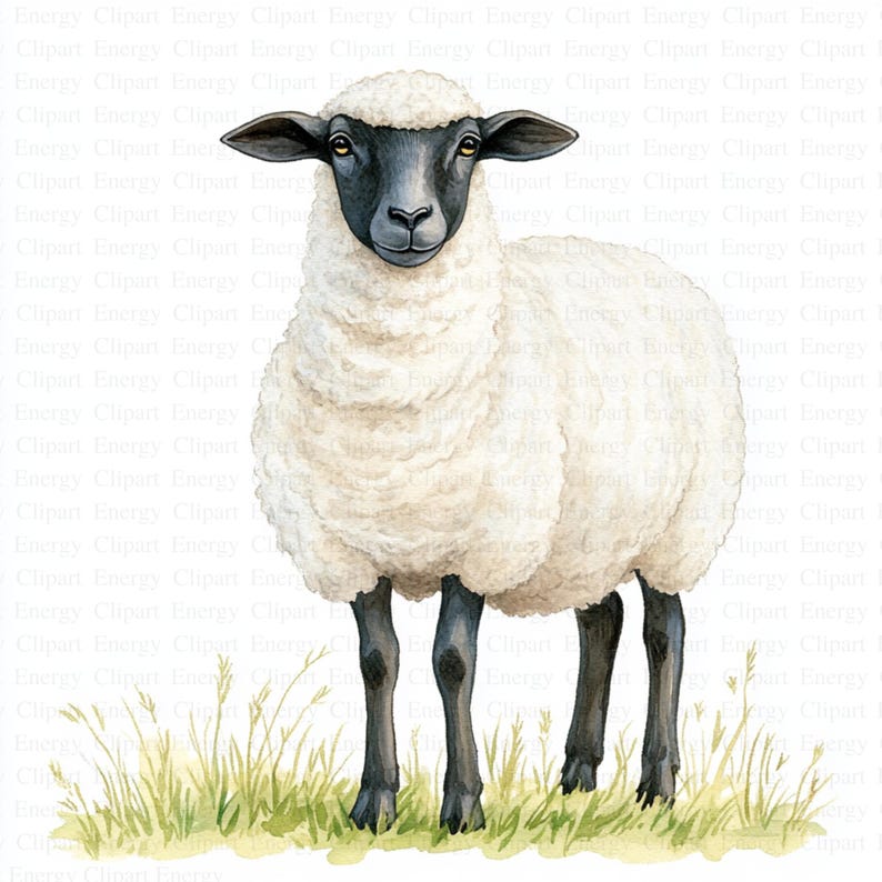 Farmyard Sheep Clipart | 5 High Quality Jpgs | Clip Art | Digital ...