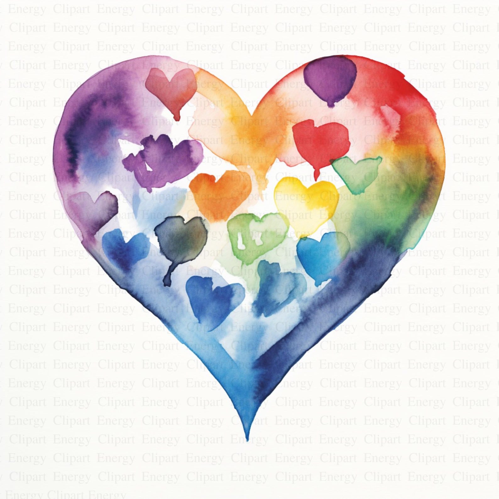 Watercolor Heart Clipart | 5 High Quality Jpg's | Digital Download ...