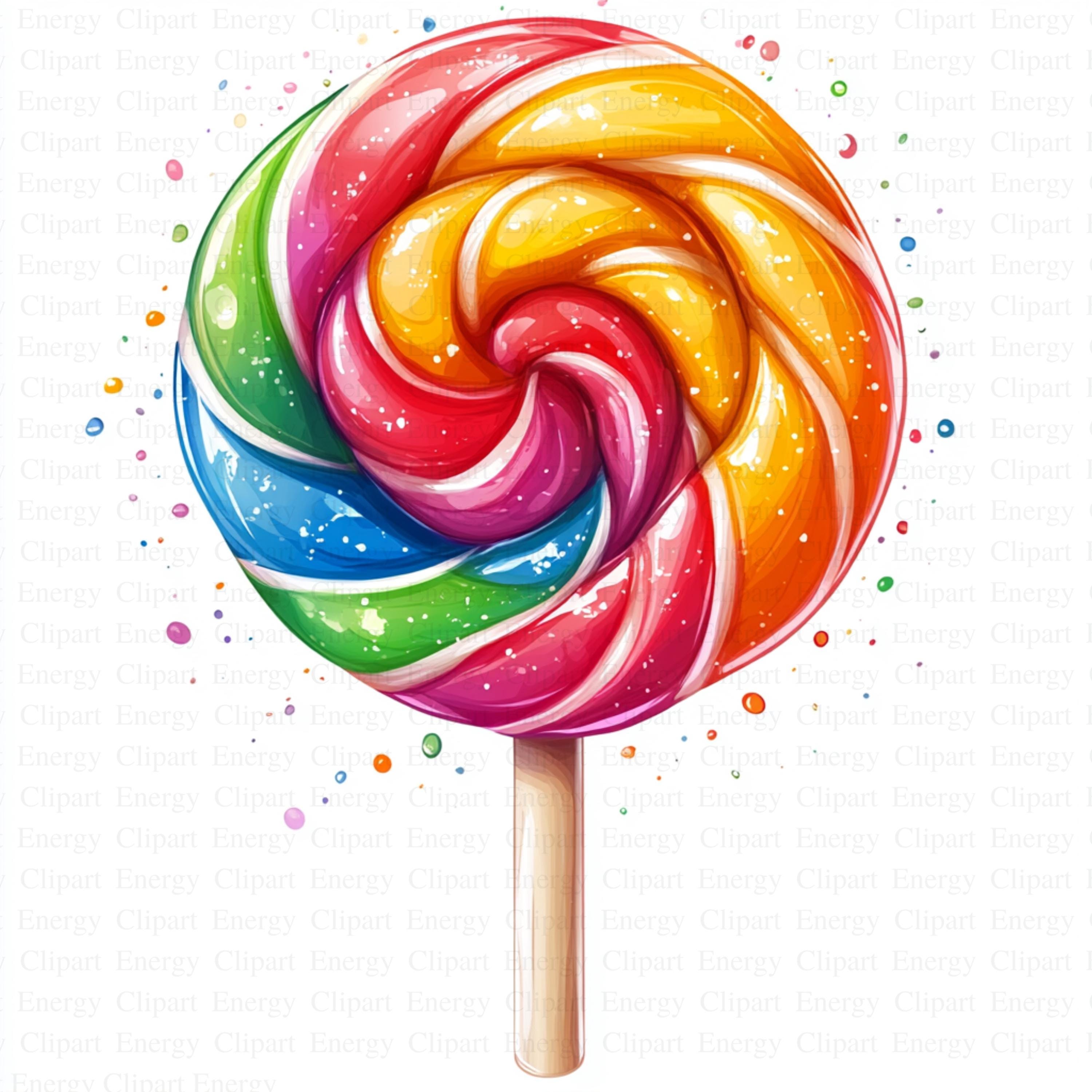 Lollipop Clipart | 5 High Quality Jpg's | Digital Download | Candy ...