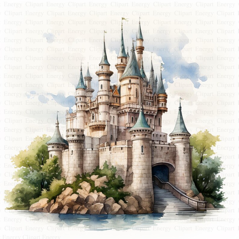 Castle Clipart | 5 High Quality Jpgs | Digital Download | Card Making ...