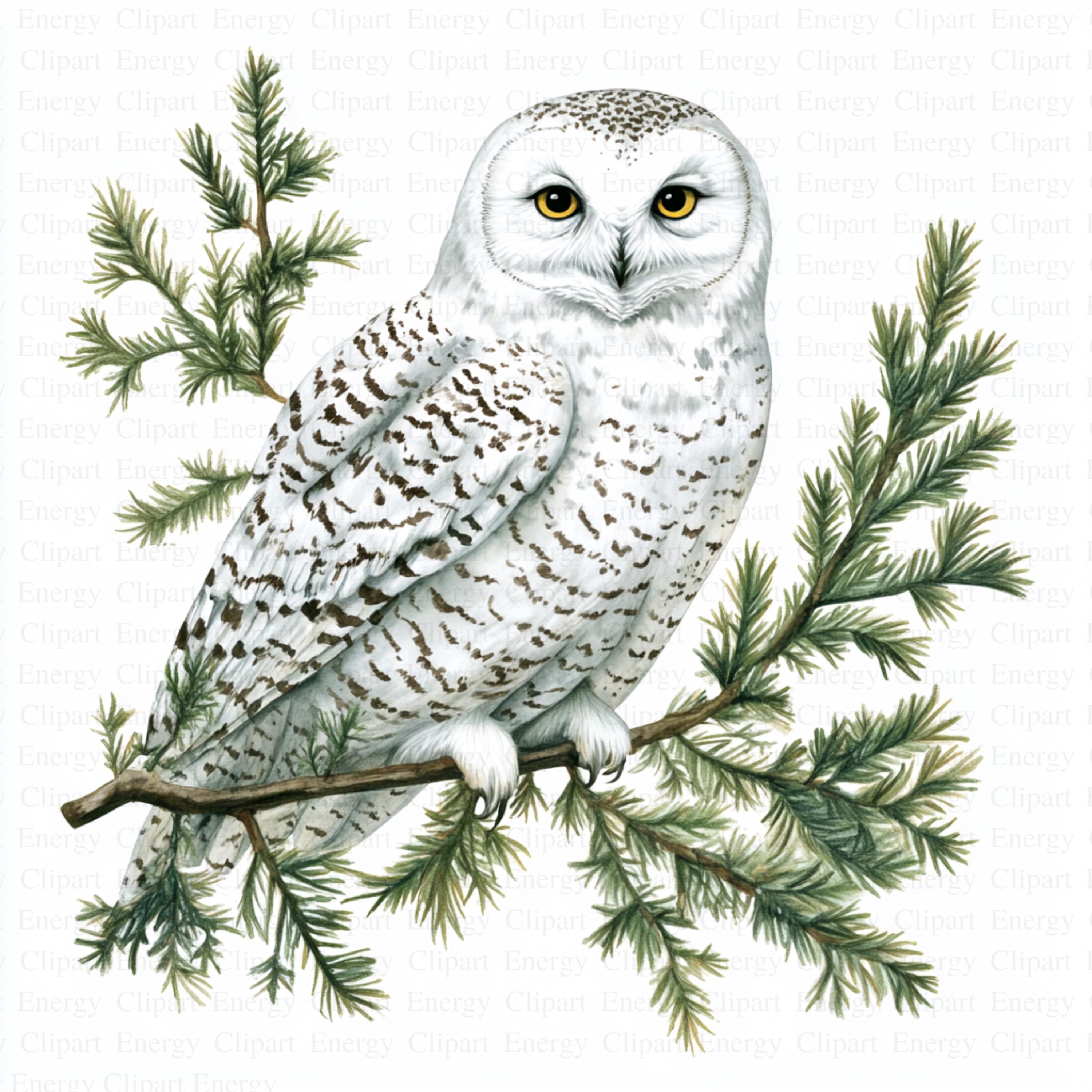 Snow Owl Clipart | 5 High Quality Jpg's | Digital Download | Winter Owl ...