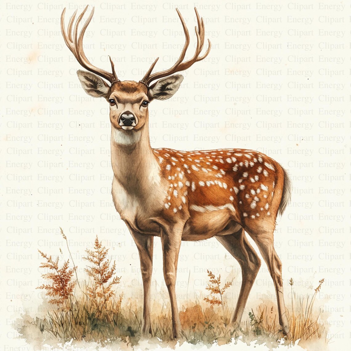Vintage Deers Clipart 5 High Quality Jpgs Instant Digital Download Card ...