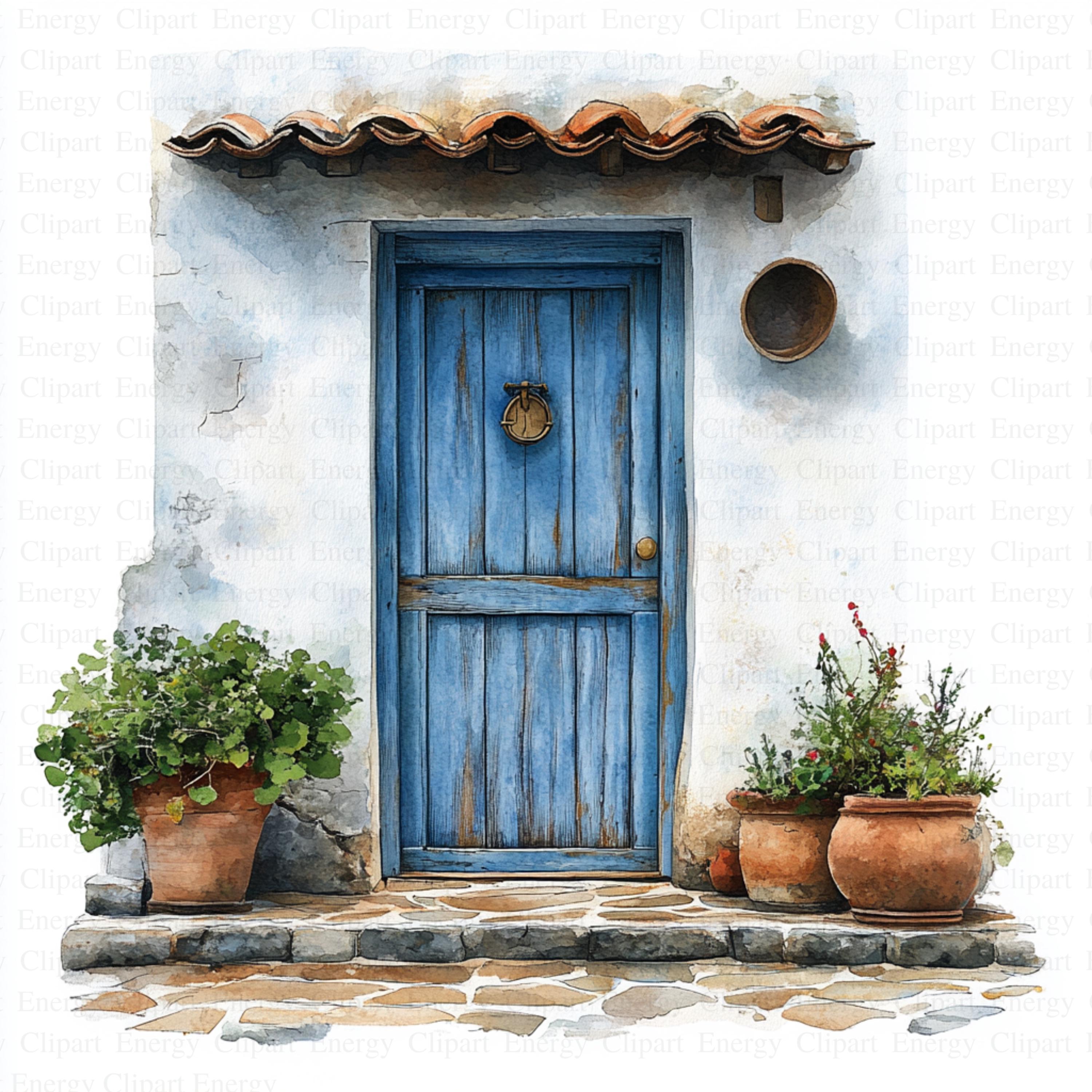 Watercolor Doors on Seaside Clipart | 5 High Quality Jpgs | Digital ...
