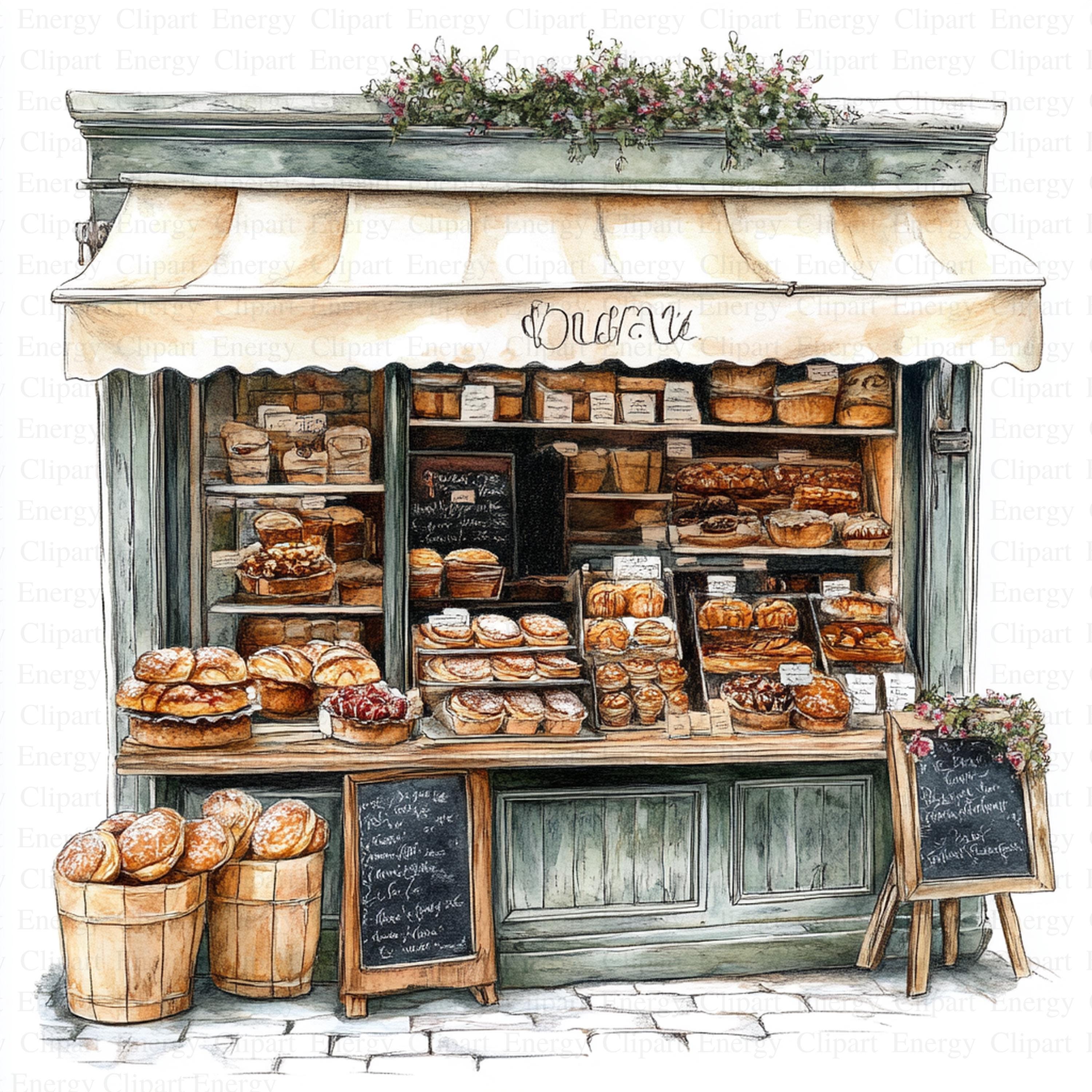 French Bakery Clipart 5 High Quality Jpg's Digital Download Paris ...