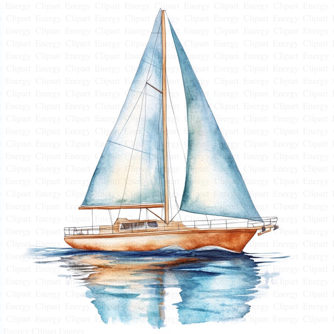 Watercolor Sailboat Clipart | 5 High Quality Jpg's | Digital Download ...