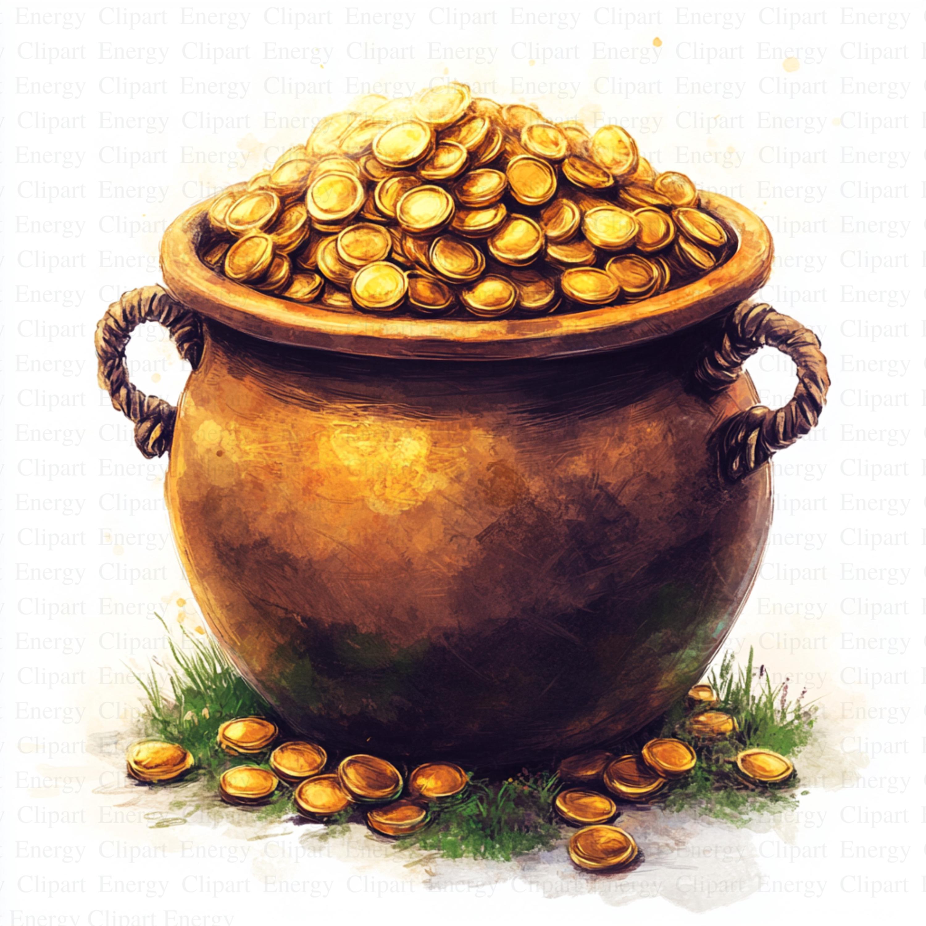 Pot of Gold Clipart | 5 High Quality Jpg's | Digital Download | Irish ...