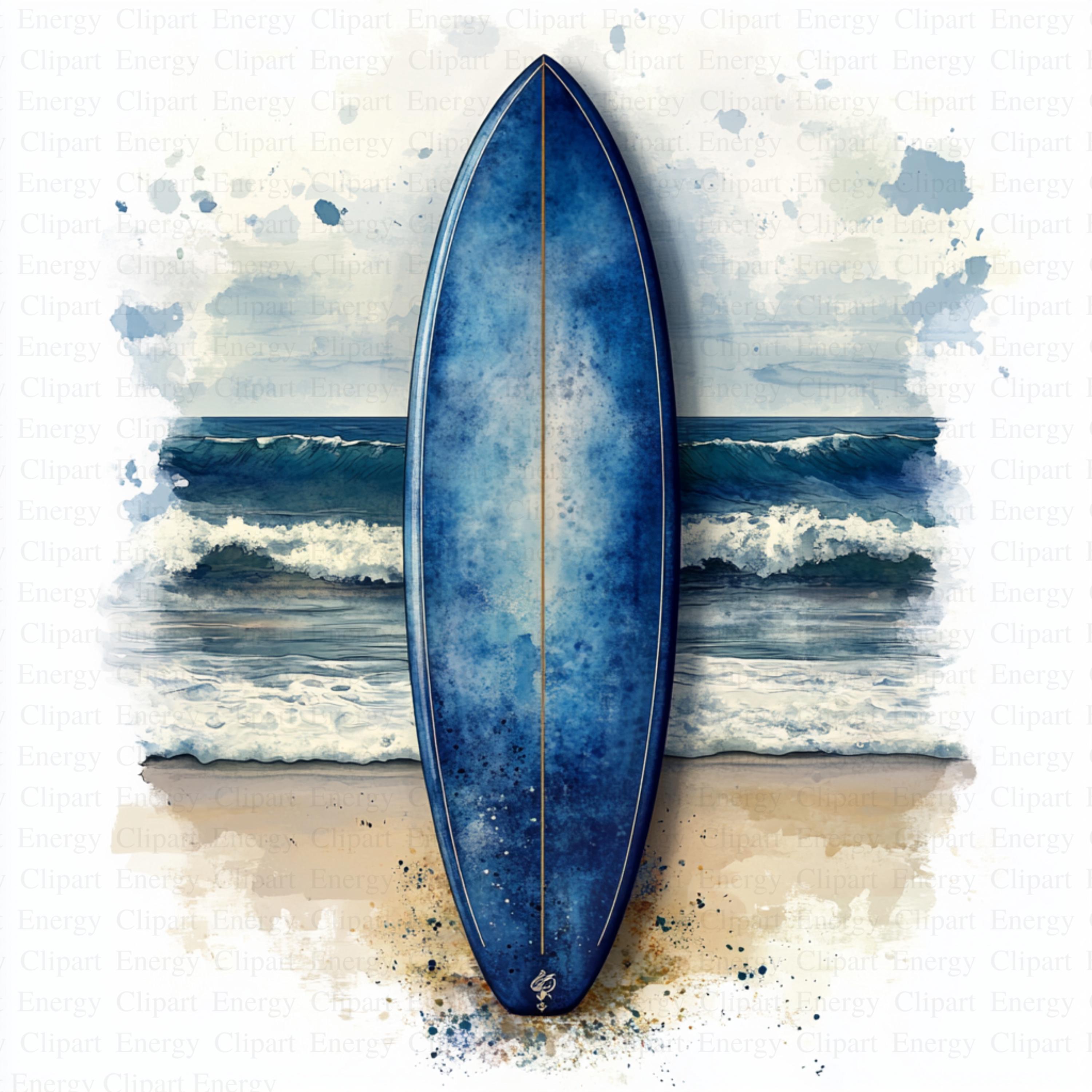 Surfboard Clipart | 5 High Quality Jp's | Digital Download | Beach ...