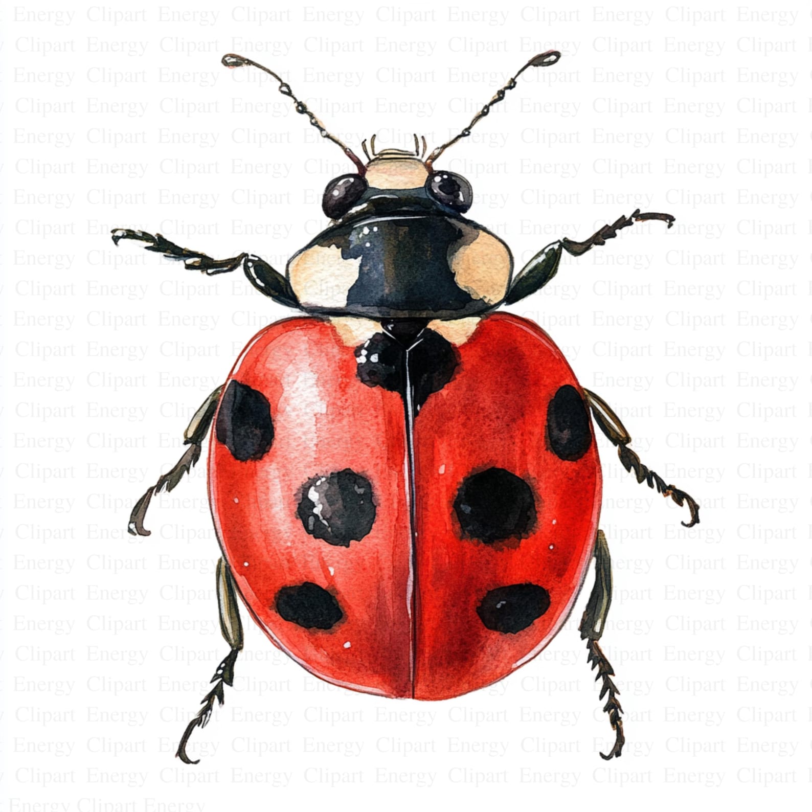 Watercolor Ladybugs Clipart | 5 High Quality Jpg's | Digital Download ...