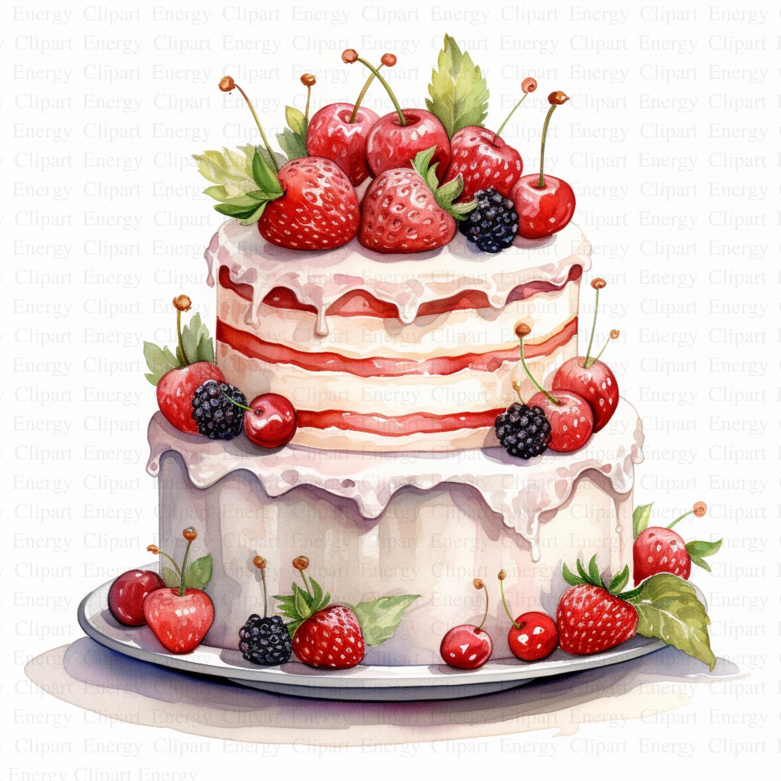 Birthday Cakes Clipart | 5 High Quality Jpgs | Digital Download | Card ...
