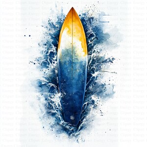 Surfboard Clipart | 5 High Quality Jp's | Digital Download | Beach ...