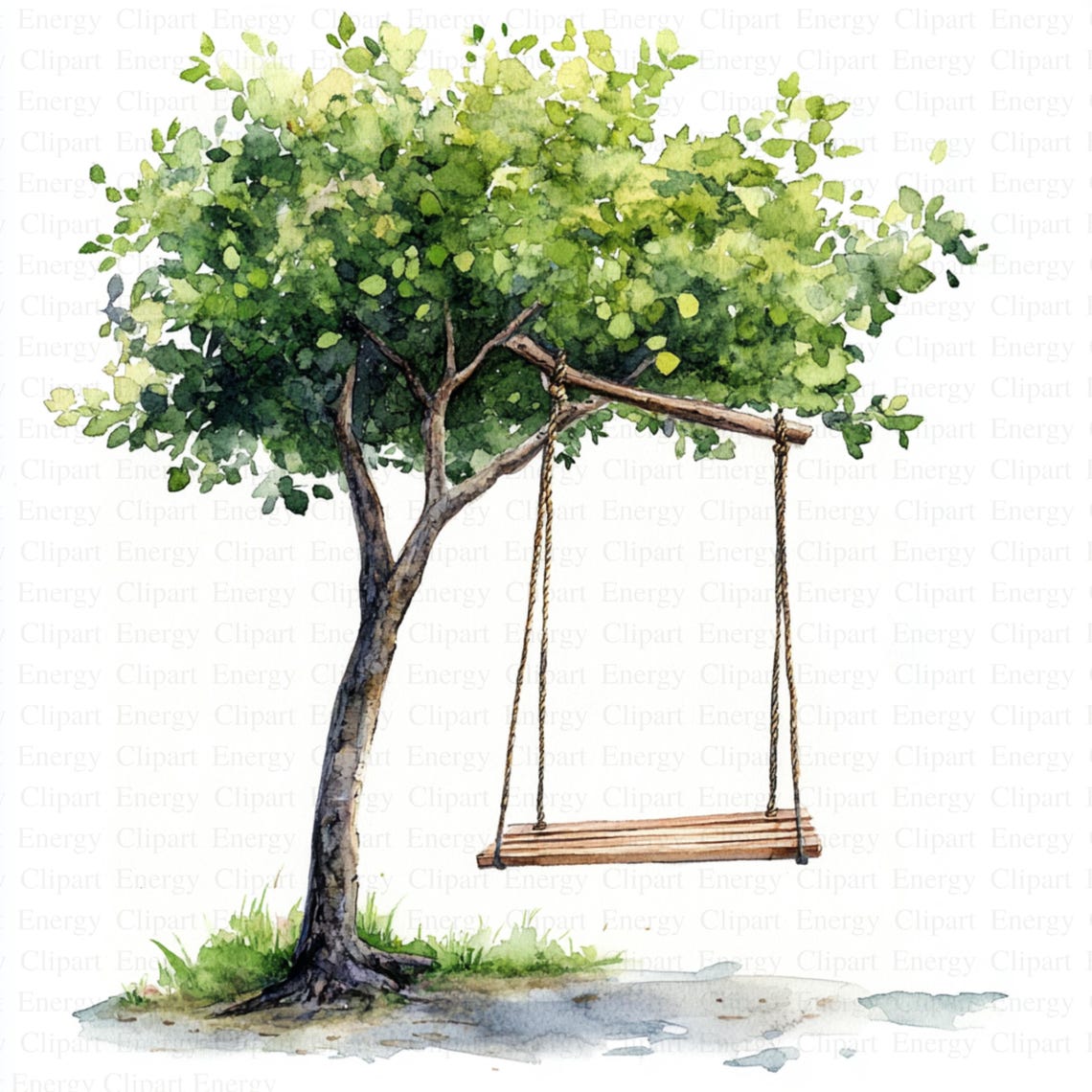Watercolor Tree Swing Clipart 5 High Quality Jpg's Digital Download ...