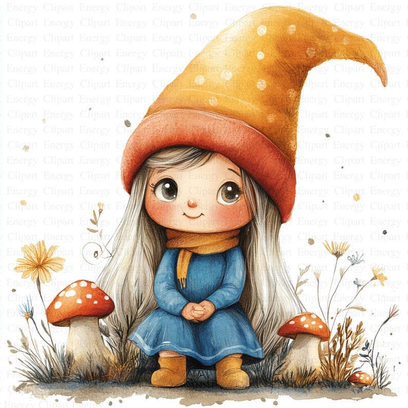 Girl Gnome Clipart | 5 High Quality Jpg's | Digital Download | Cute ...