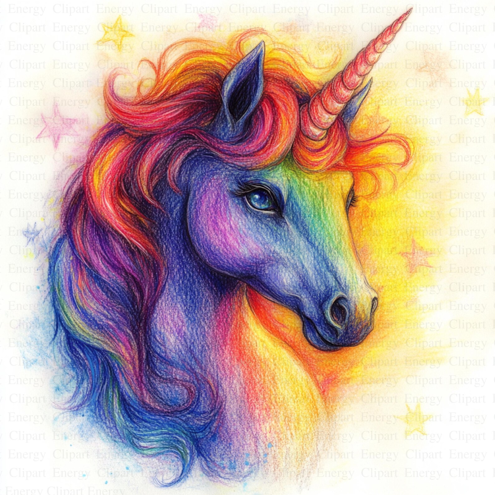 Rainbow Unicorn Clipart | 5 High Quality Jpg's | Digital Download ...
