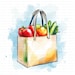 Watercolor Grocery Bag Clipart | 5 High Quality Jpg's | Digital ...