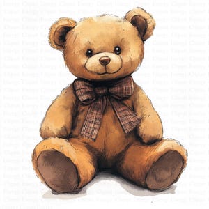 Teddy Bear Clipart | 5 High Quality Jpg's | Digital Download | Boho ...