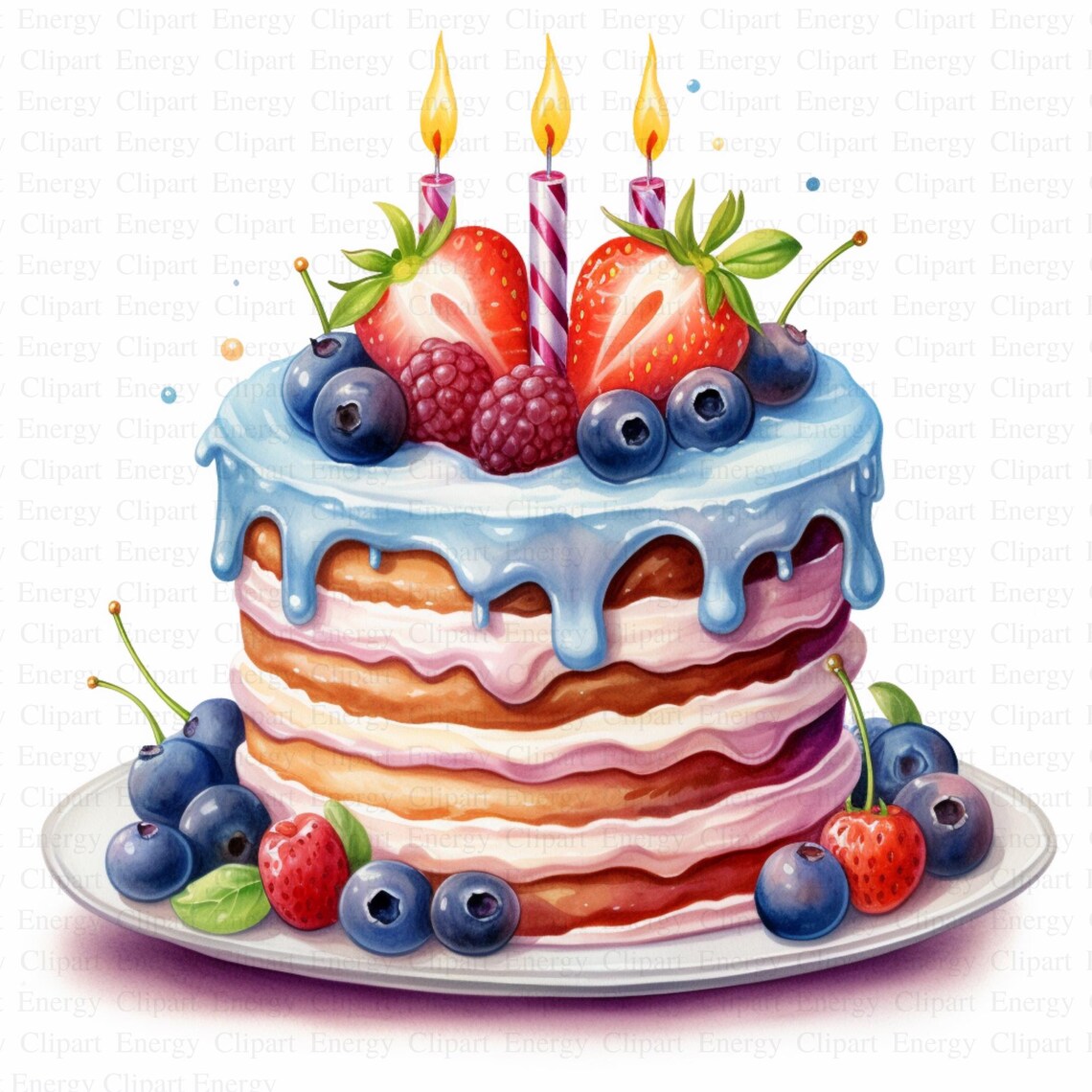 Birthday Cakes Clipart | 5 High Quality Jpgs | Digital Download ...