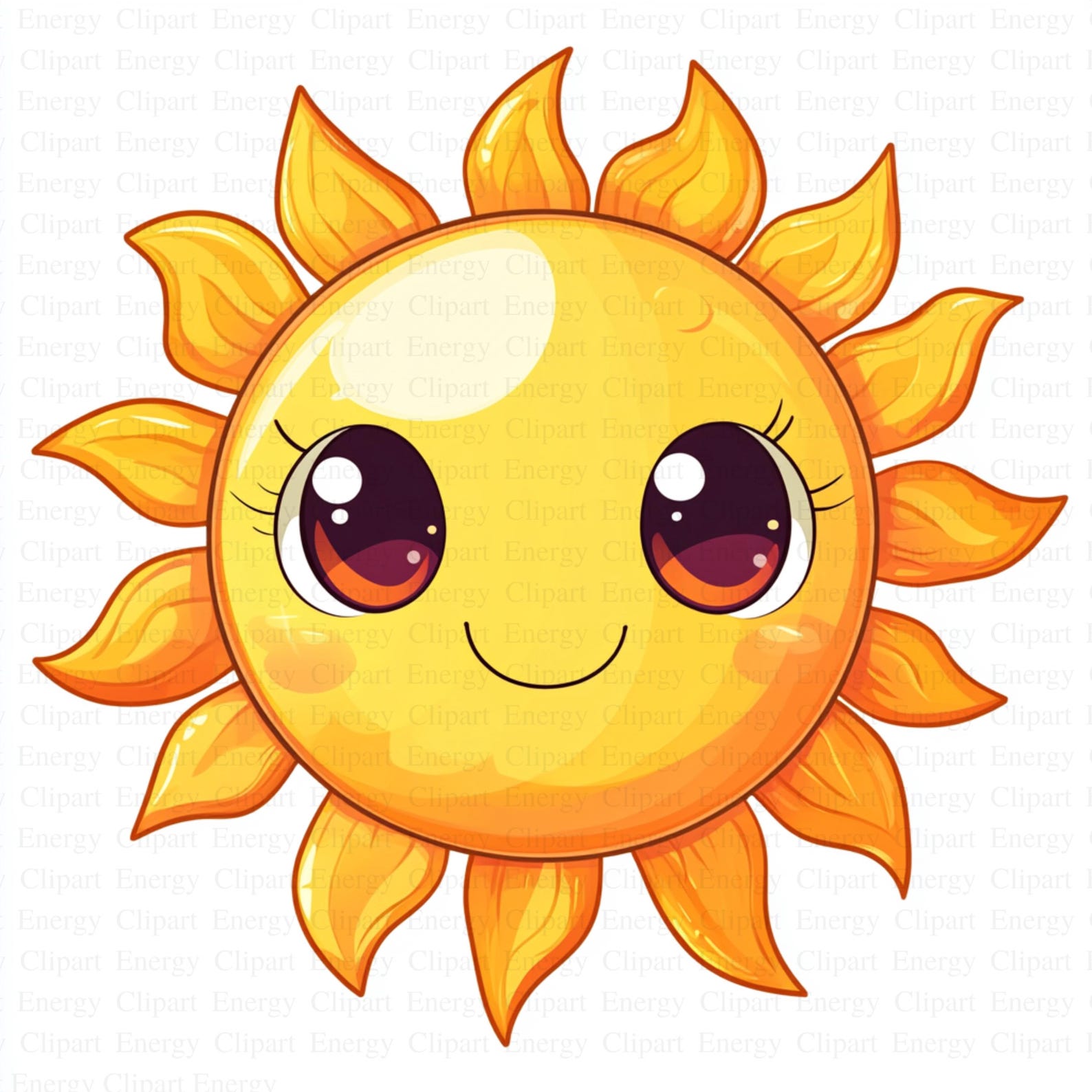 Watercolor Cute Sun Clipart | 5 High Quality Jpg's | Digital Download ...
