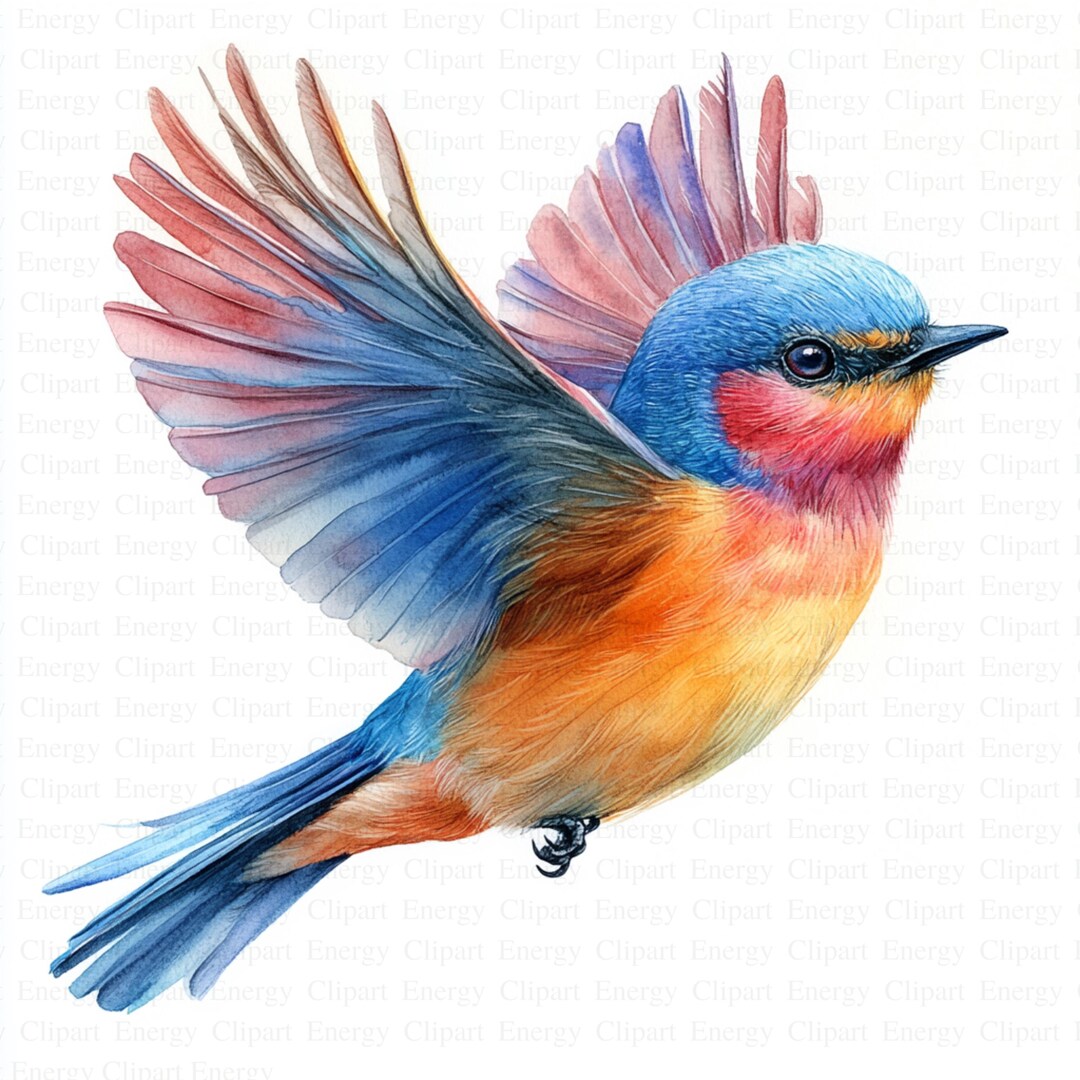 Watercolor Colorful Bird Clipart | 5 High Quality Jpg's | Digital ...