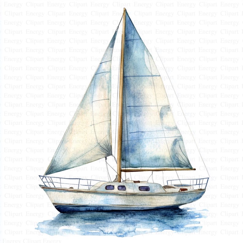 Sailboat Clipart | 5 High Quality Jpg's | Digital Download | Nautical ...