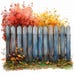 Autumn Fences Clipart | 5 High Quality Jpgs | Digital Download | Fall ...