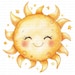 Watercolor Cute Sun Clipart | 5 High Quality Jpg's | Digital Download ...