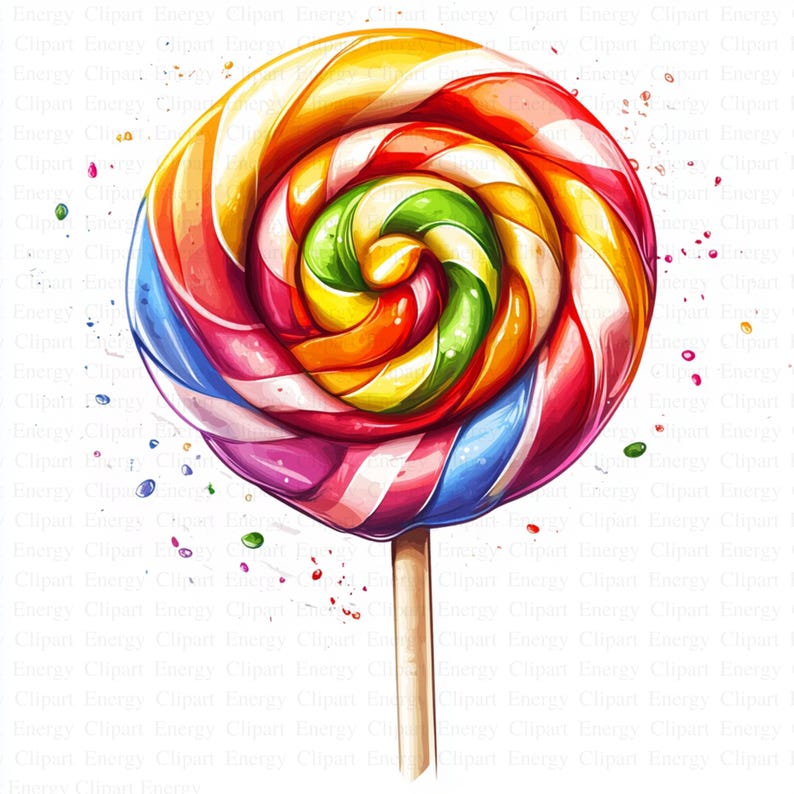 Lollipop Clipart | 5 High Quality Jpg's | Digital Download | Candy ...