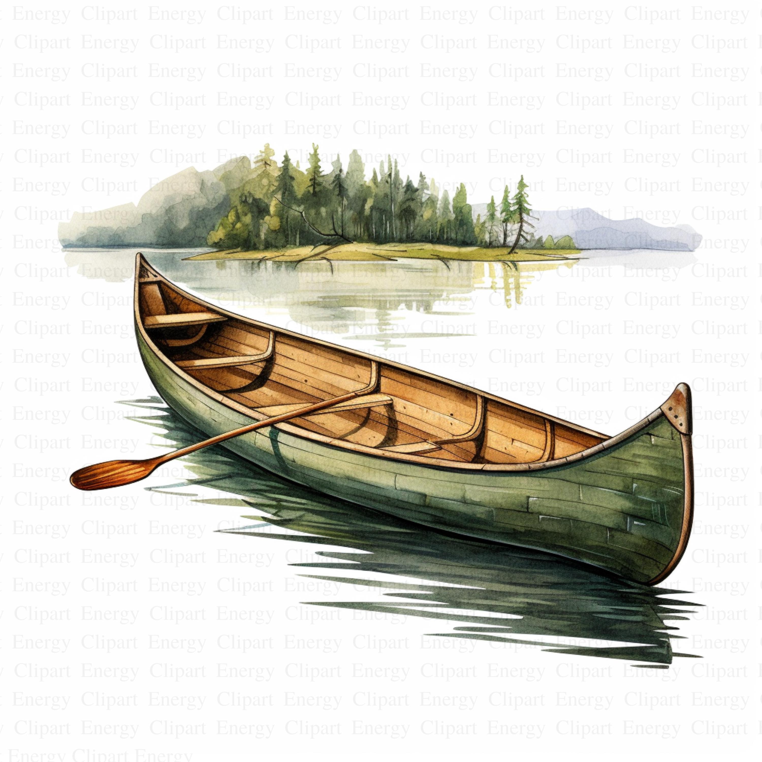 Vintage Canoe Clipart | 5 High Quality Jpg's | Digital Download | Retro ...