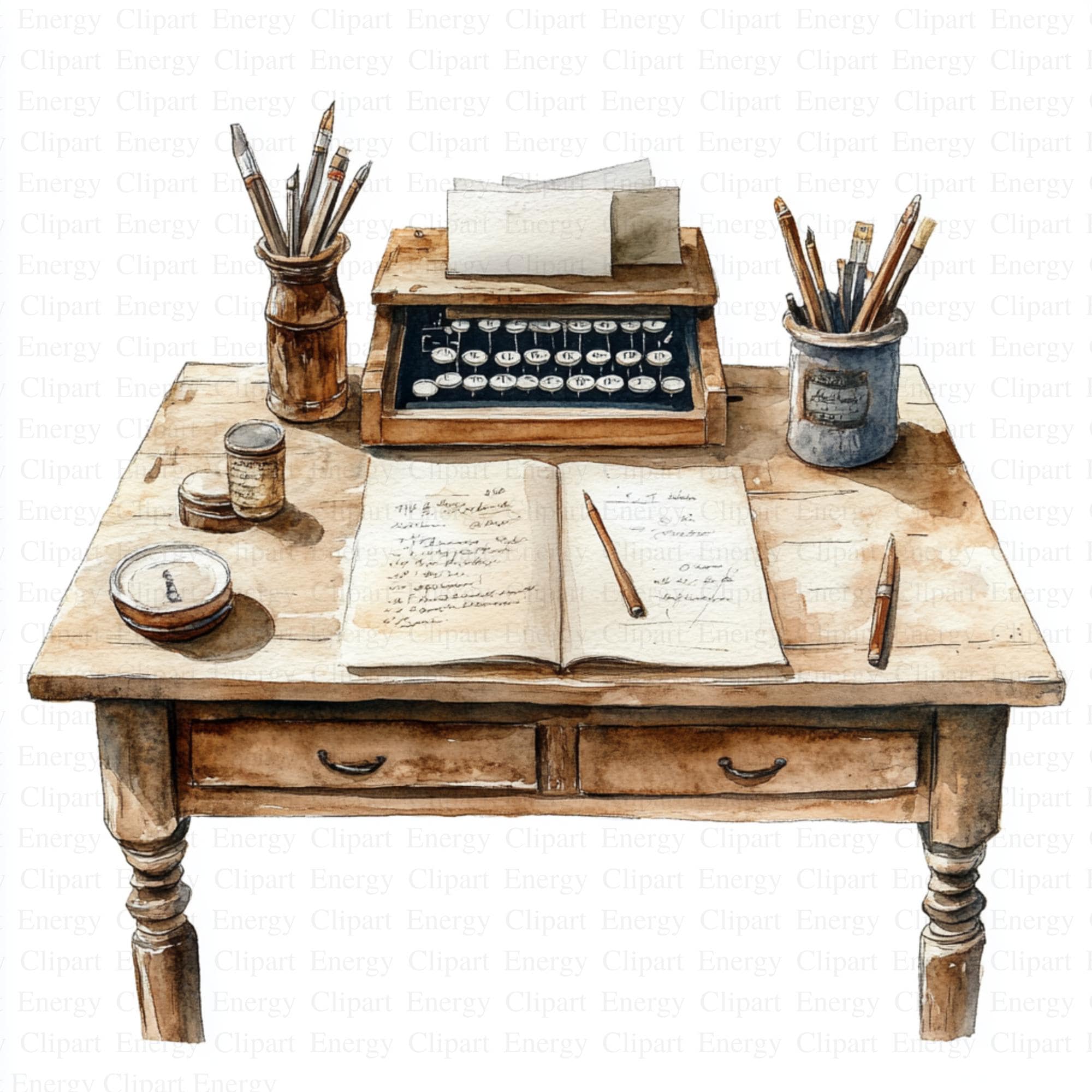 Writer's Desk Table Clipart | 5 High Quality Jpgs | Digital Download ...