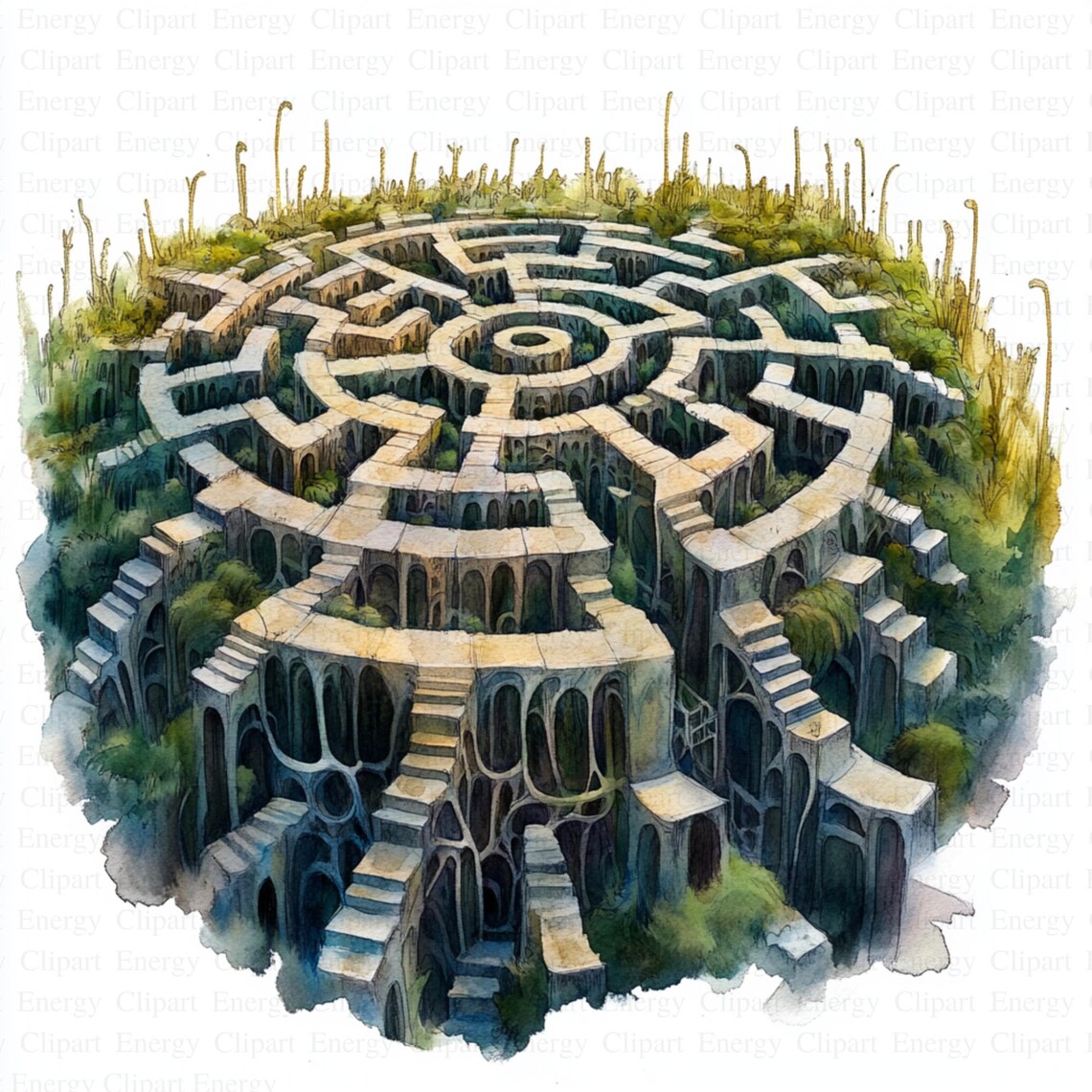 Labyrinth Clipart | 5 High Quality Jpgs | Digital Download | Antique ...