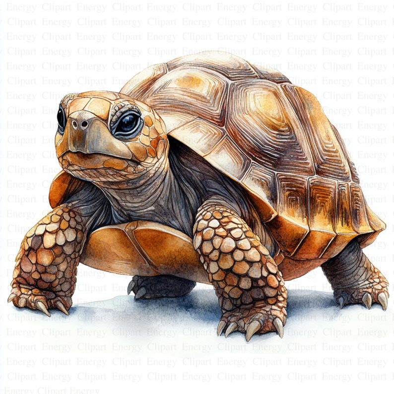 Watercolor Cute Tortoise Clipart 5 High Quality Jpg's Digital Download ...
