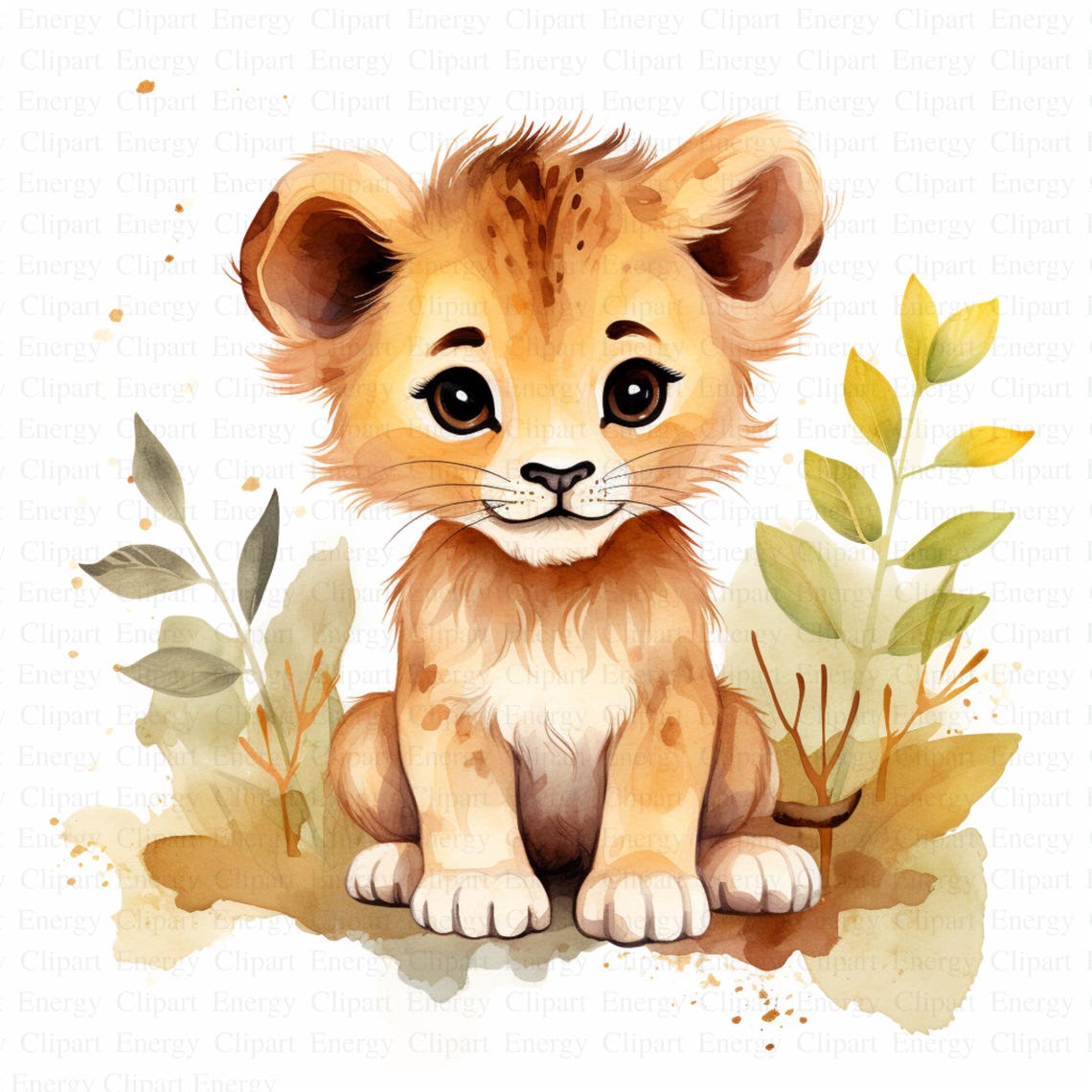 Cute Lion Cub Clipart | 5 High Quality Jpg's | Digital Download ...