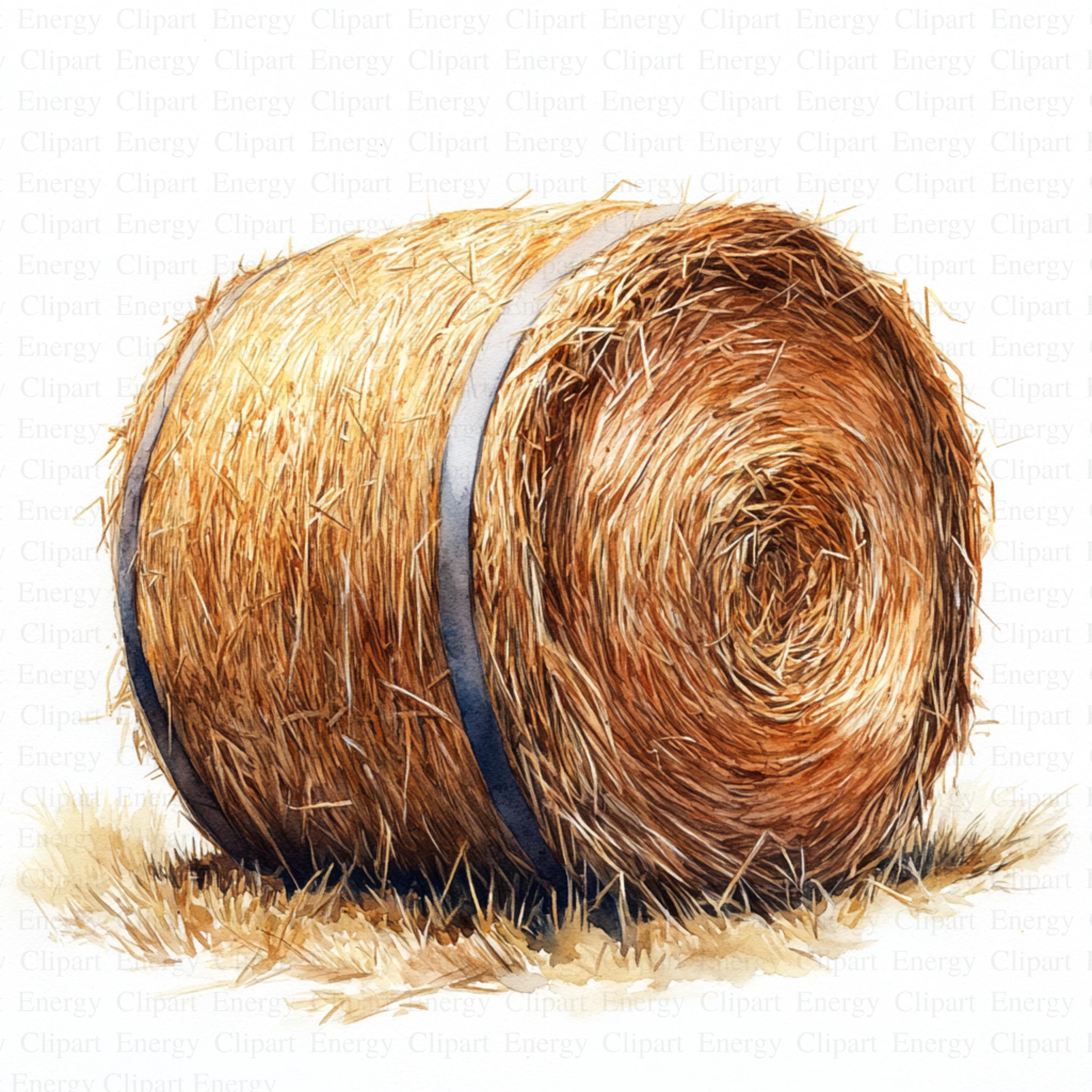Hay Bale Clipart | 5 High Quality Jpg's | Digital Download | Farm Art ...