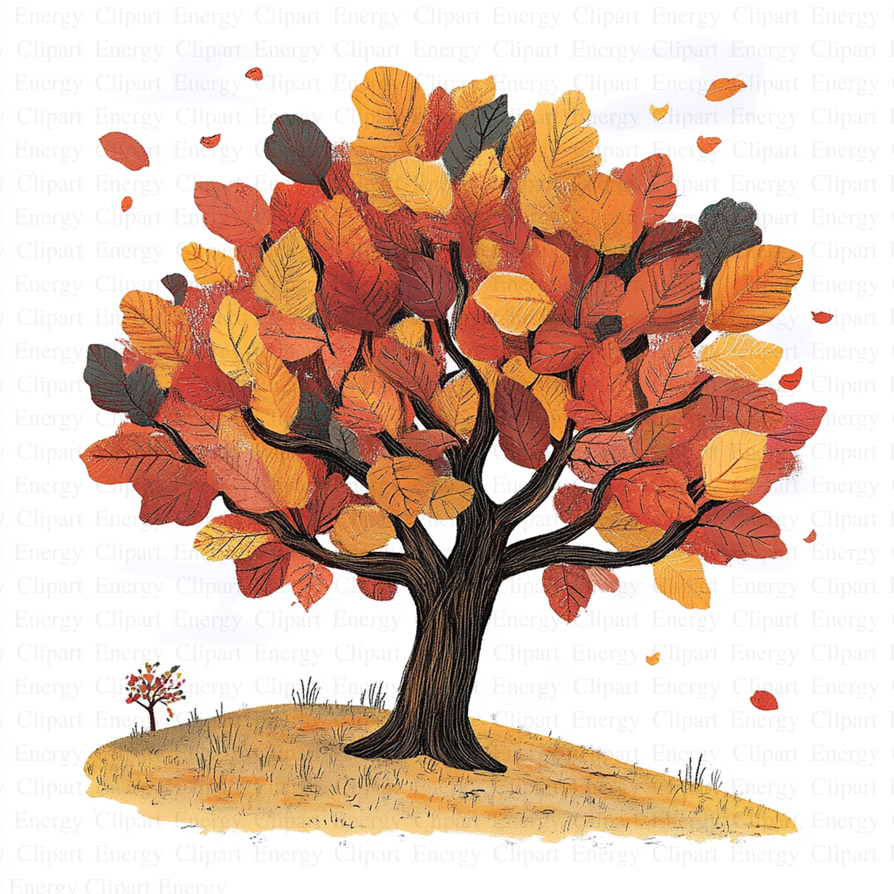 Watercolor Autumn Tree Clipart | 5 High Quality Jpg's | Digital ...