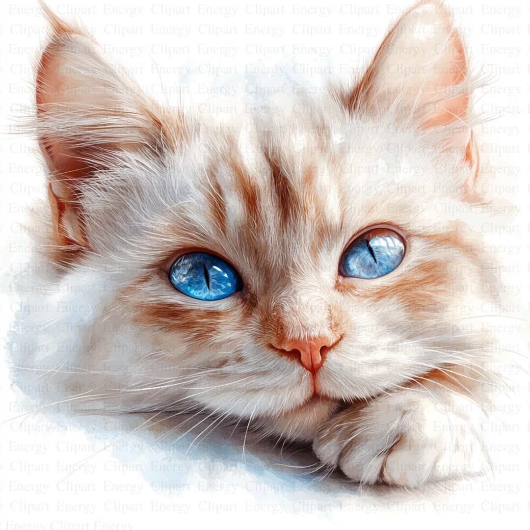 Watercolor Cat Clipart | 5 High Quality Jpg's | Digital Download | Pet ...