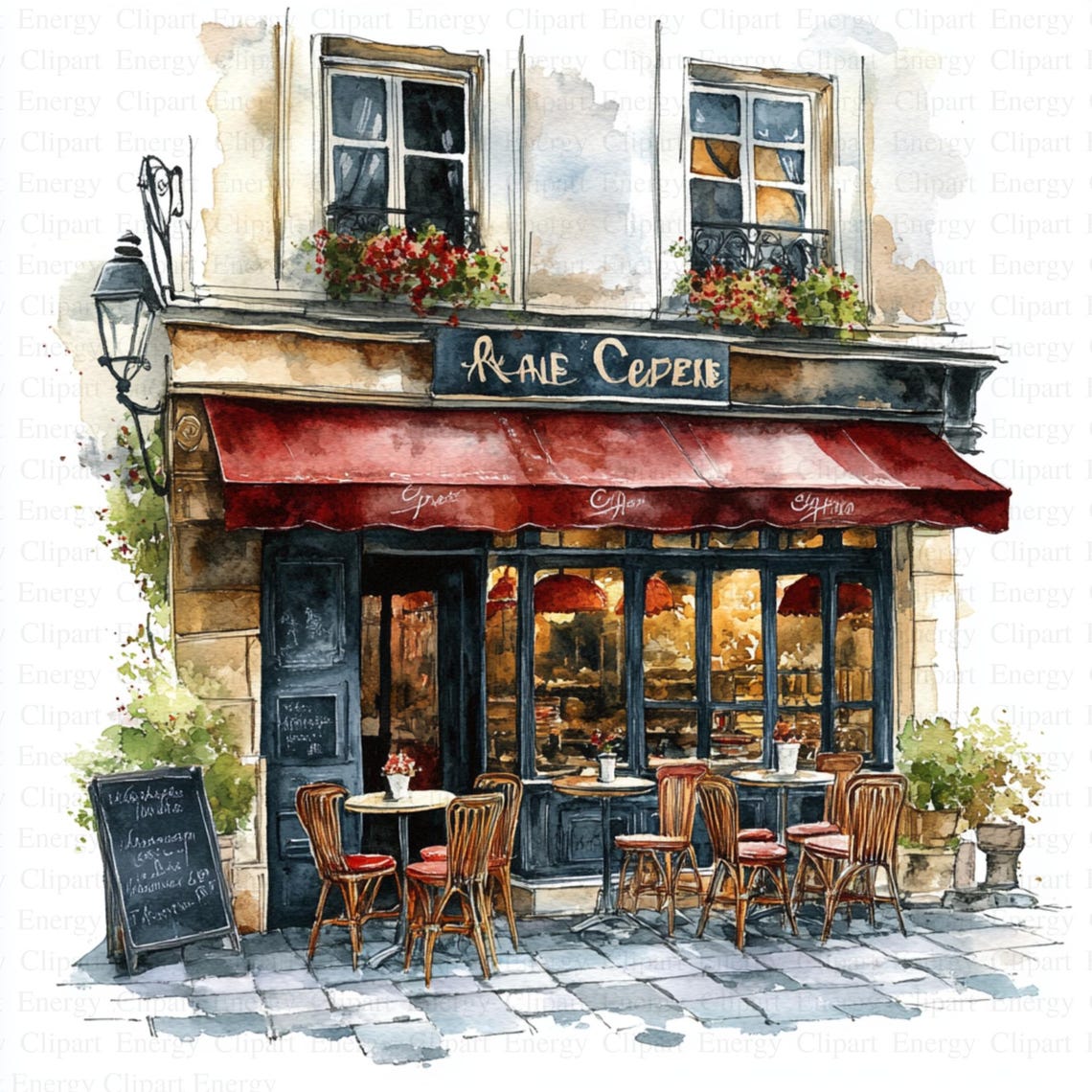 Paris Cafe Clipart | 5 High Quality Jpgs | Digital Download | Wall Art ...
